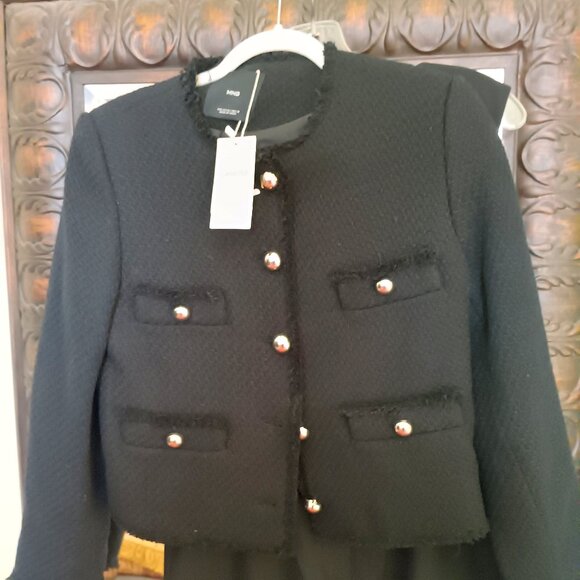 Mango | Jackets & Coats | Mango Womens Wintour Black Tweed Jacket With ...